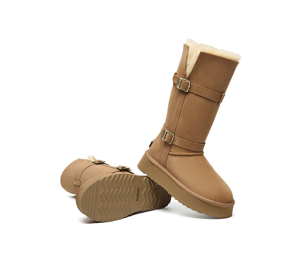 UGG EVERAU® UGG Boots Women Sheepskin Wool Knee High Platform Tall Val